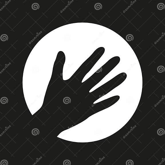 Human Hand Icon in a Circle Isolated Stock Vector - Illustration of ...