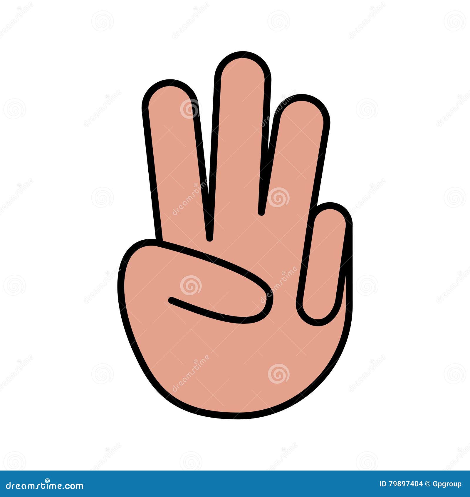 Human hand icon stock vector. Illustration of icon, gesture - 79897404