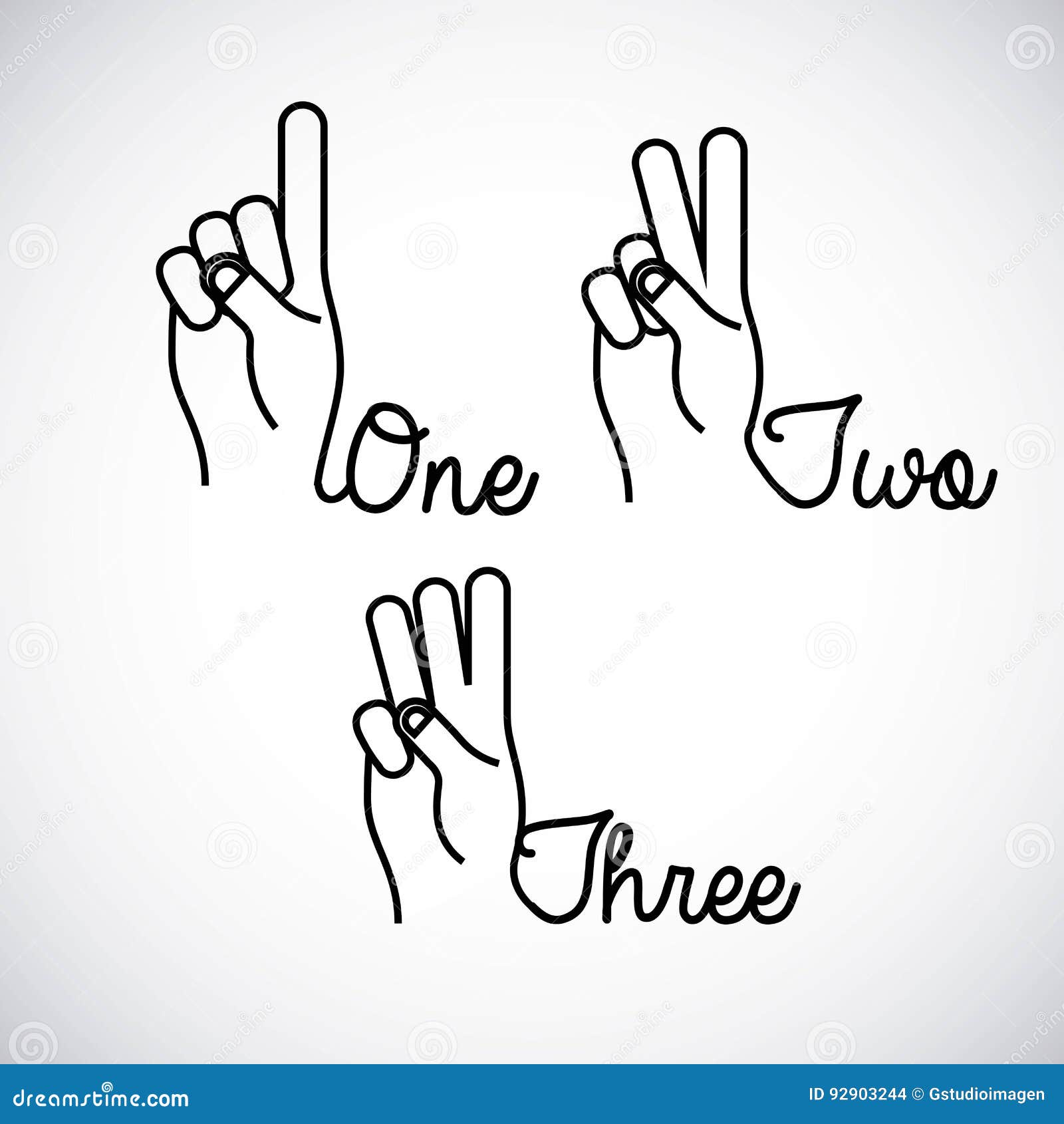 Human Hand Icon. Numbers Design. Vector Graphic Stock Vector ...