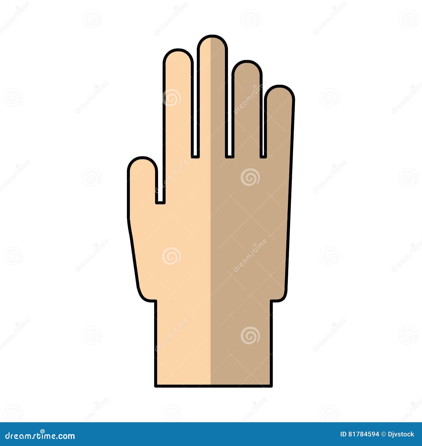 Human hand icon stock vector. Illustration of vector - 81784594