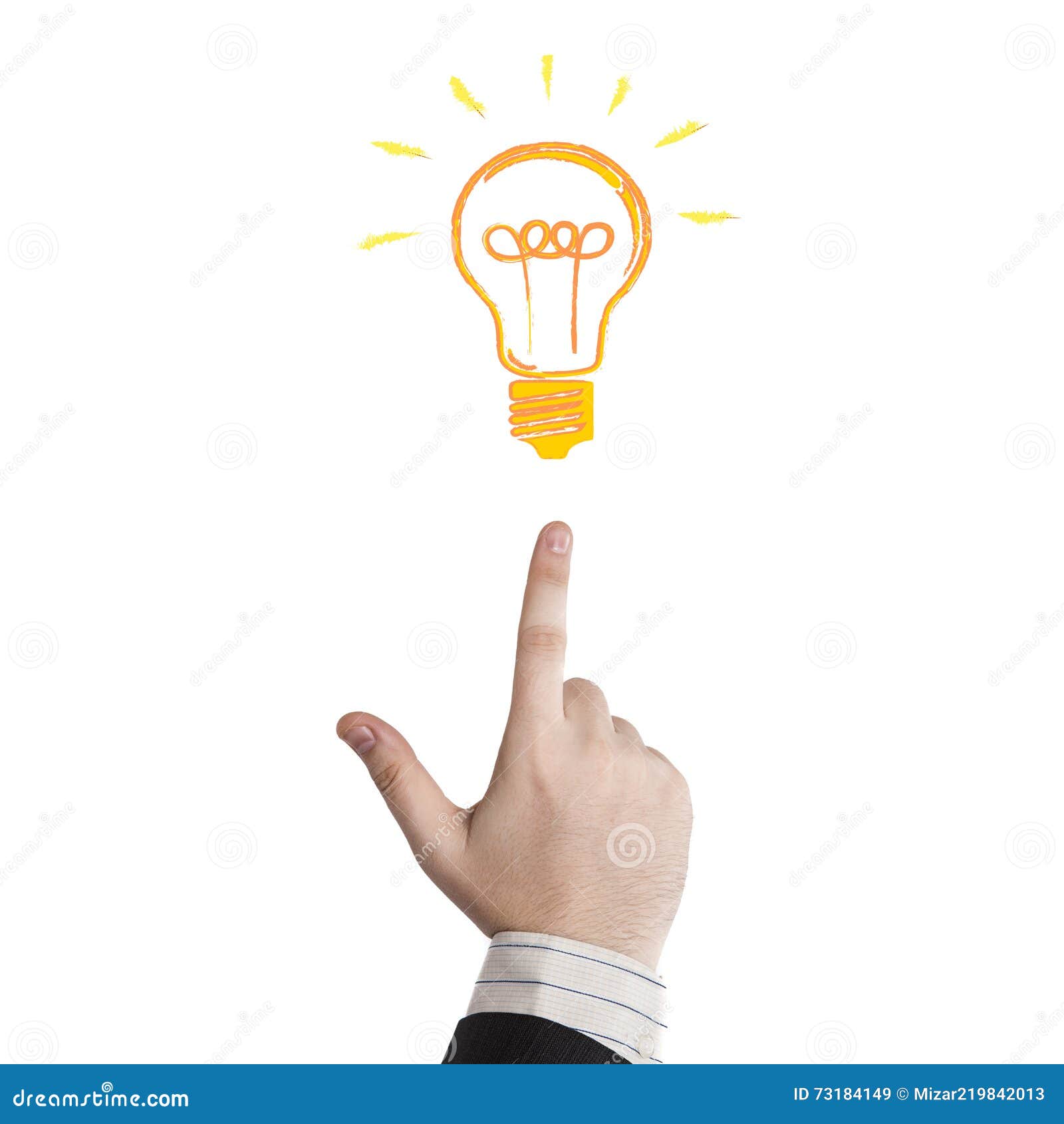 Human Hand and Idea Icon on a White Stock Image - Image of solution ...
