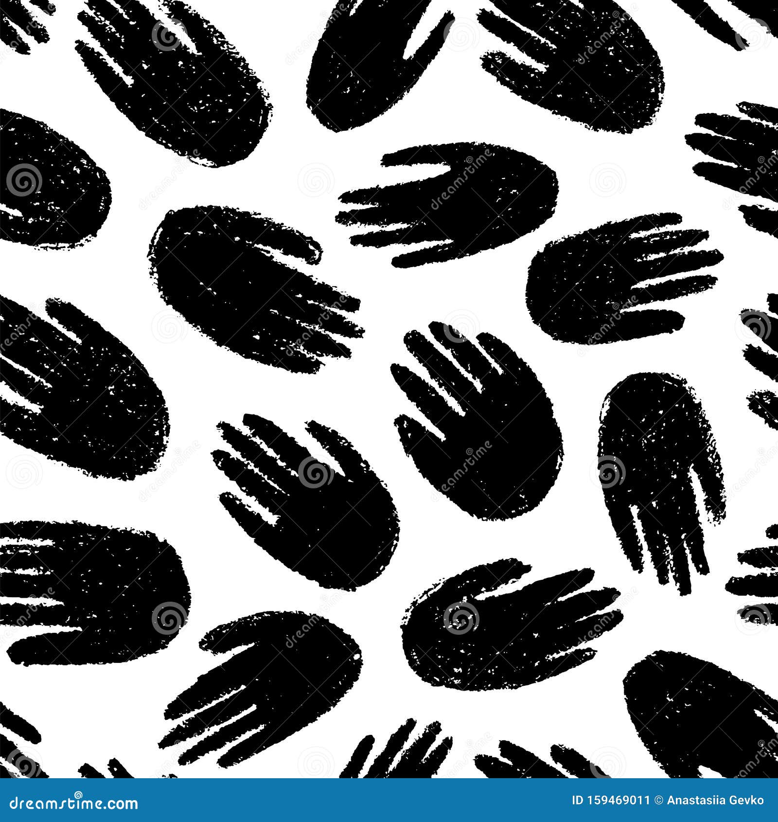 Human Hand Imprint Vector Seamless Pattern Stock Vector - Illustration ...