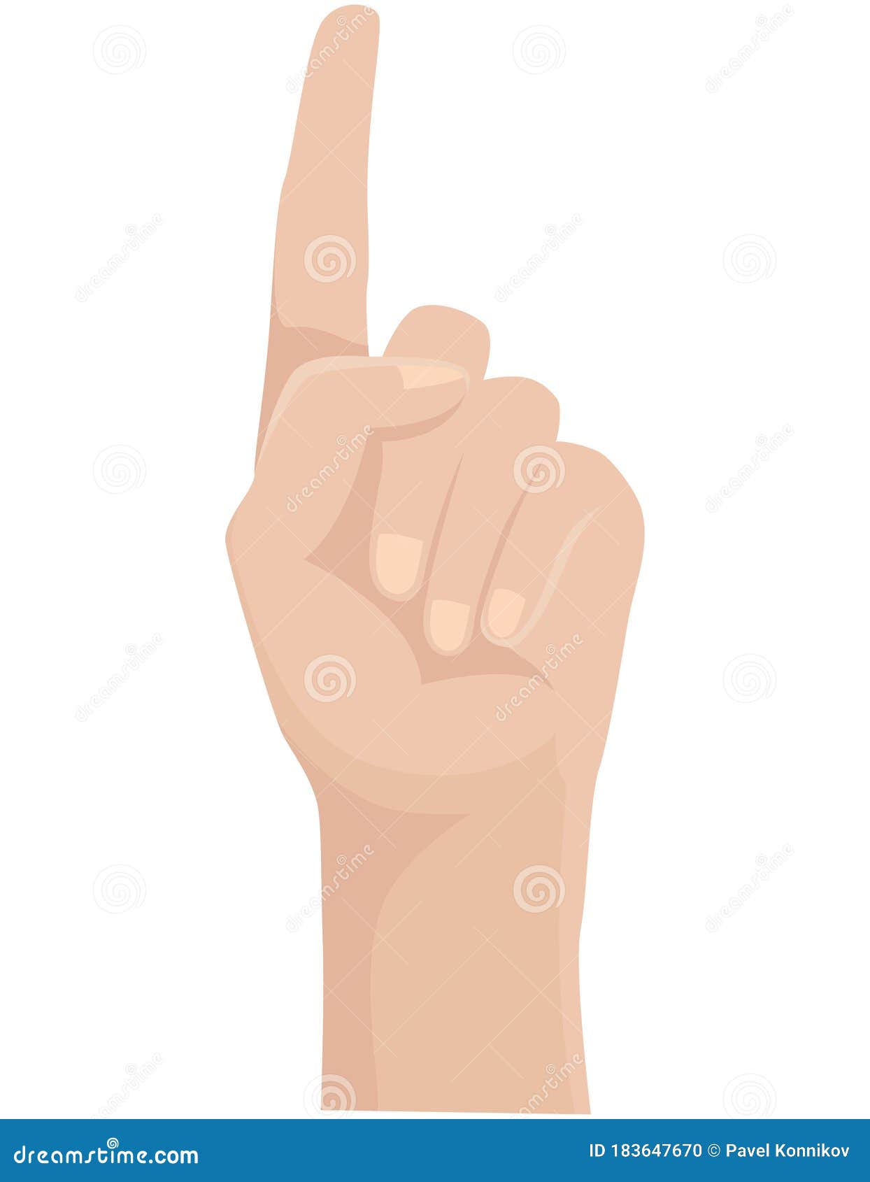 Human Hand with Index Finger Stock Illustration - Illustration of ...