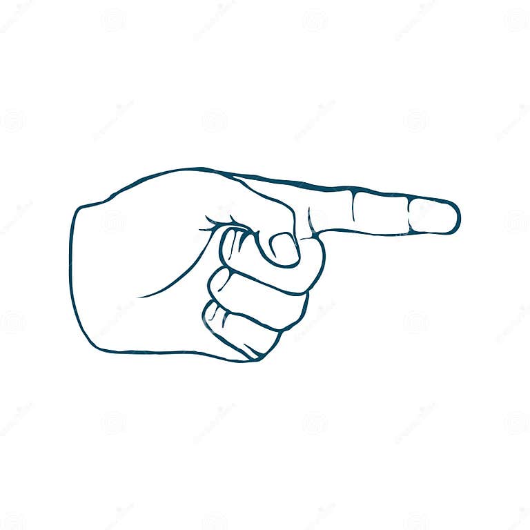 Human Hand Index Finger Hand Drawn Vector Stock Vector - Illustration ...