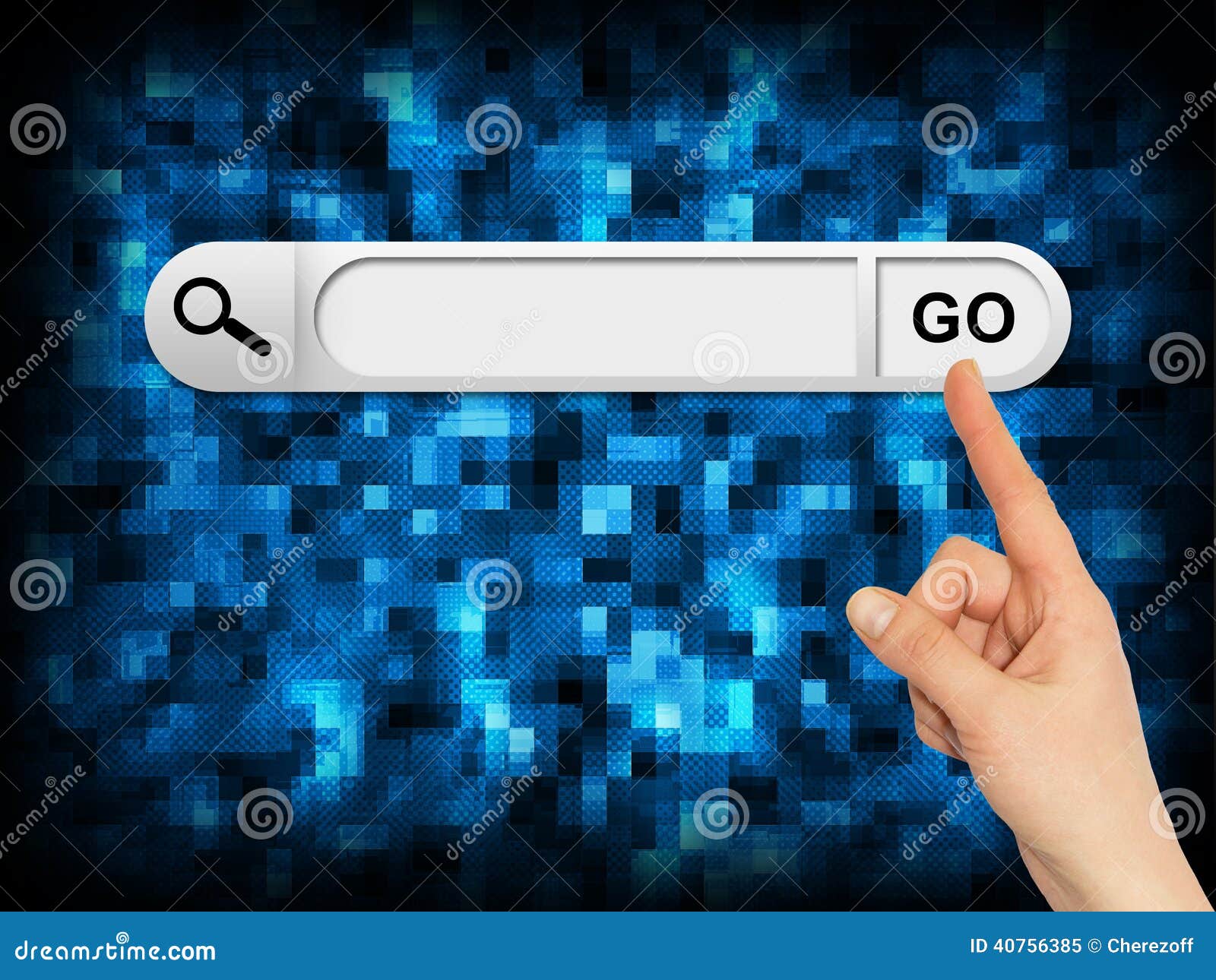 Human Hand Indicates the Search Bar in Browser Stock Image - Image of ...