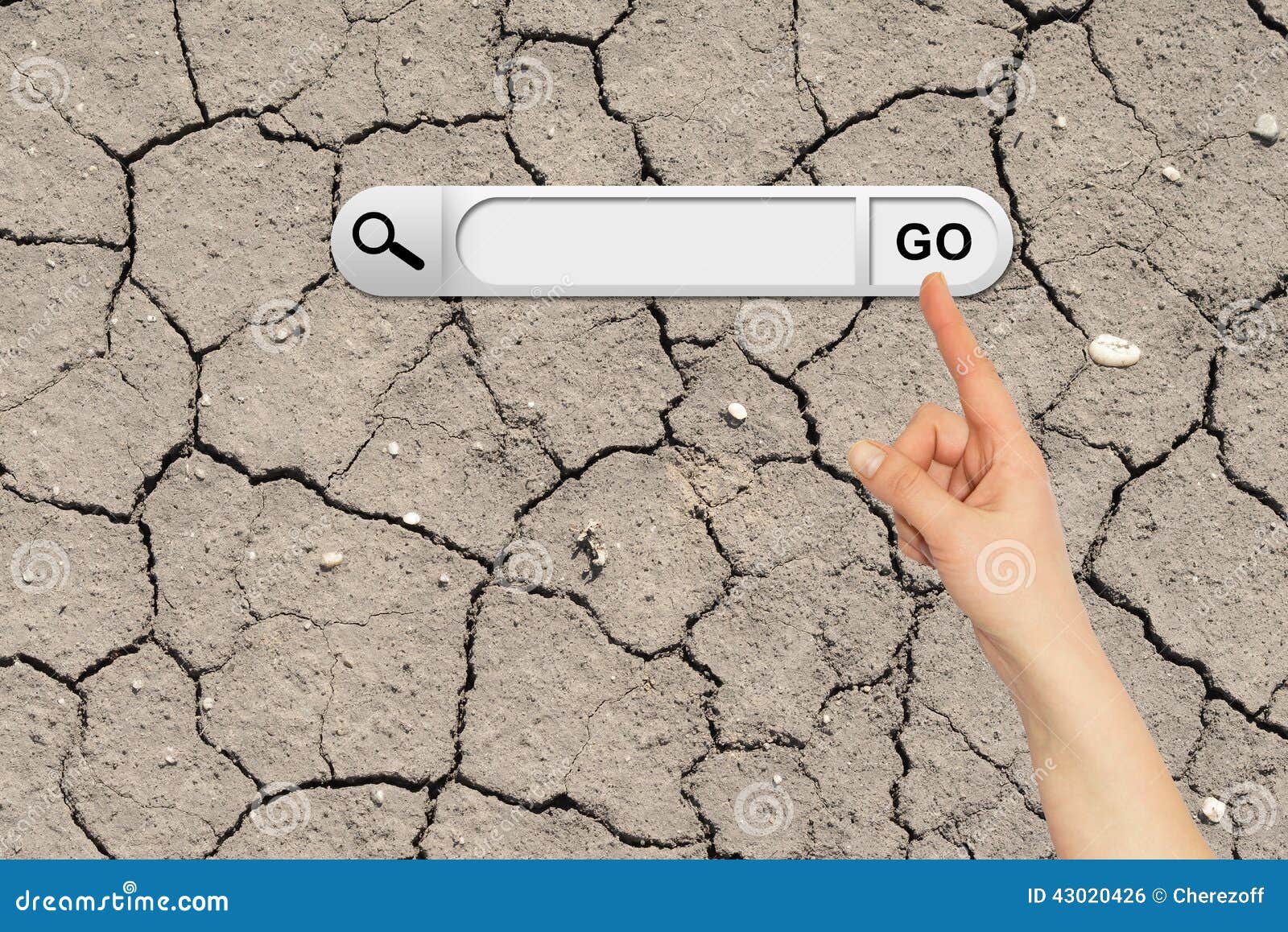 Human Hand Indicates the Search Bar in Browser Stock Photo - Image of ...