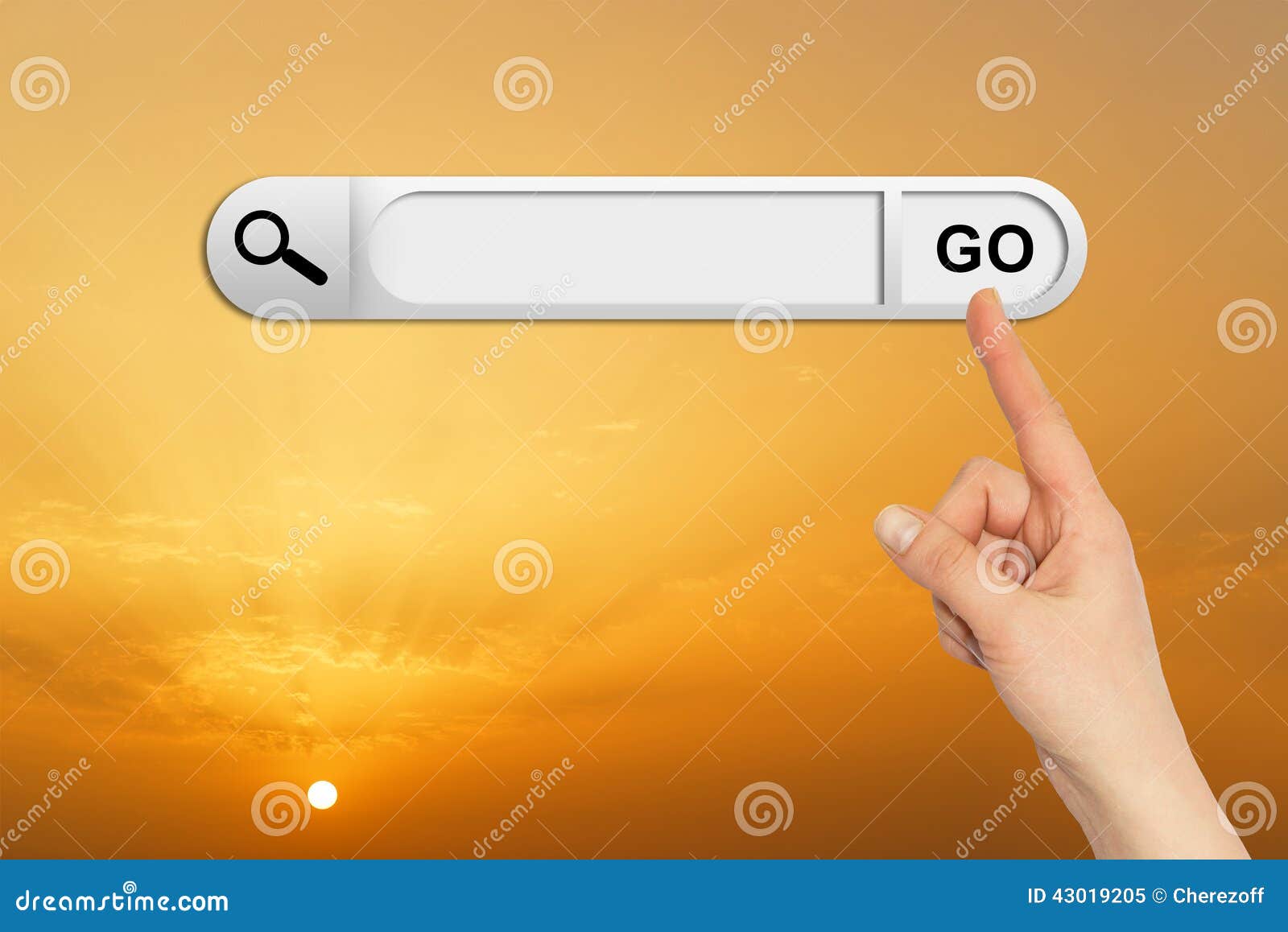 Human Hand Indicates the Search Bar in Browser Stock Image - Image of ...