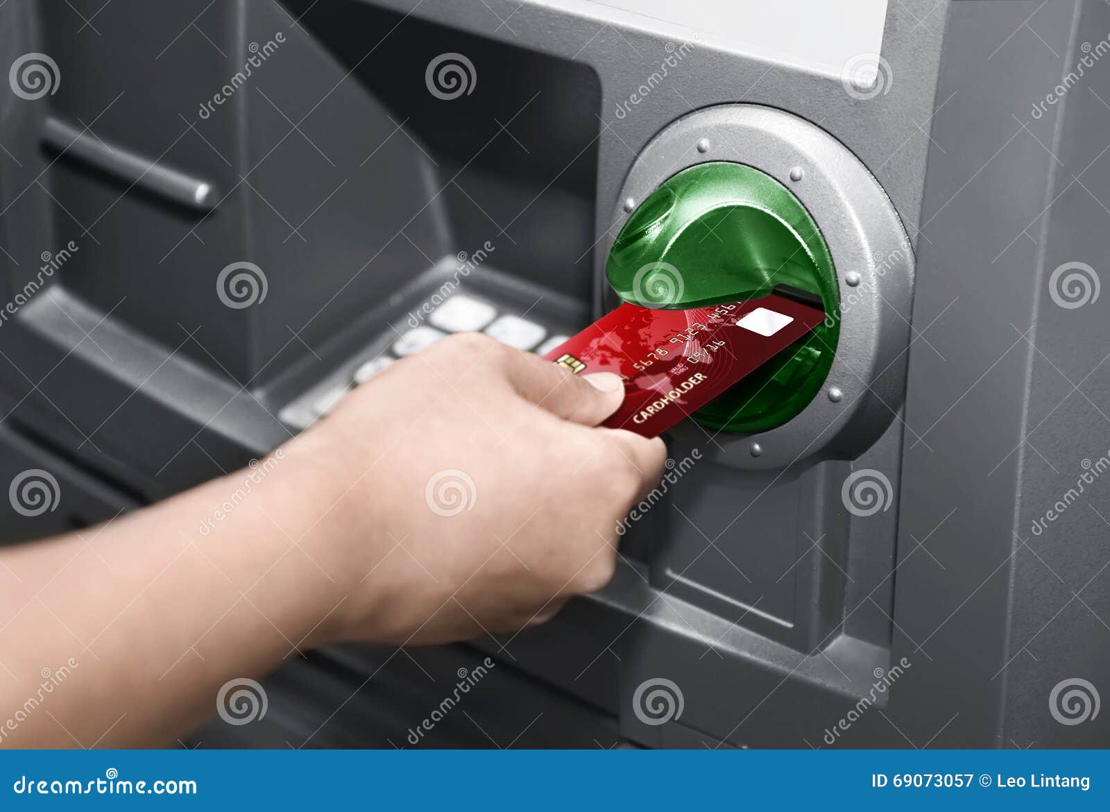 Human hand insert ATM card stock image. Image of debit - 69073057