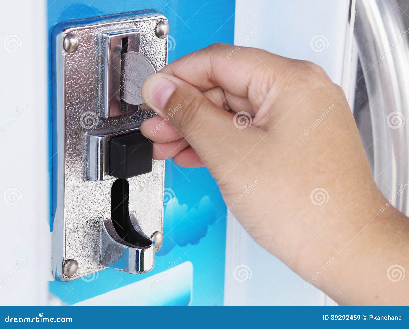 Human Hand Inserting Coin in Vending Machine Stock Image - Image of ...