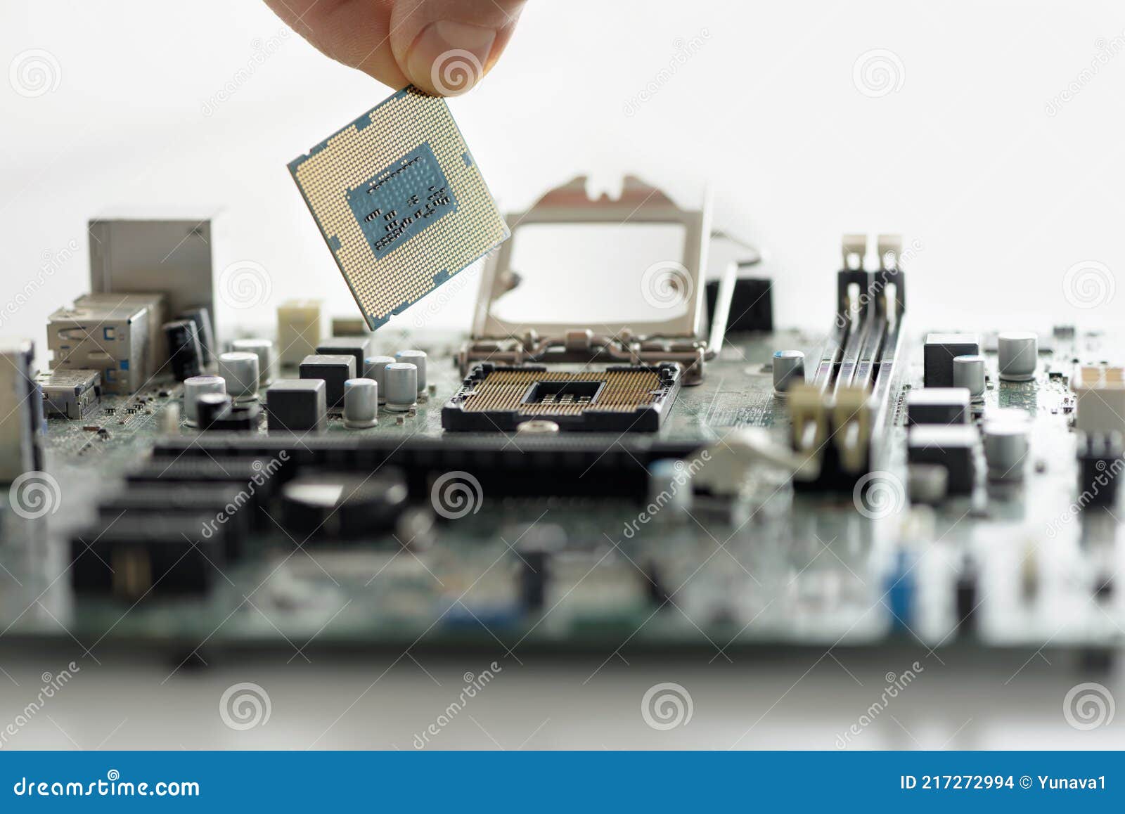 Installing A Processor Fan On The Computer Motherboard. Computer Repair ...