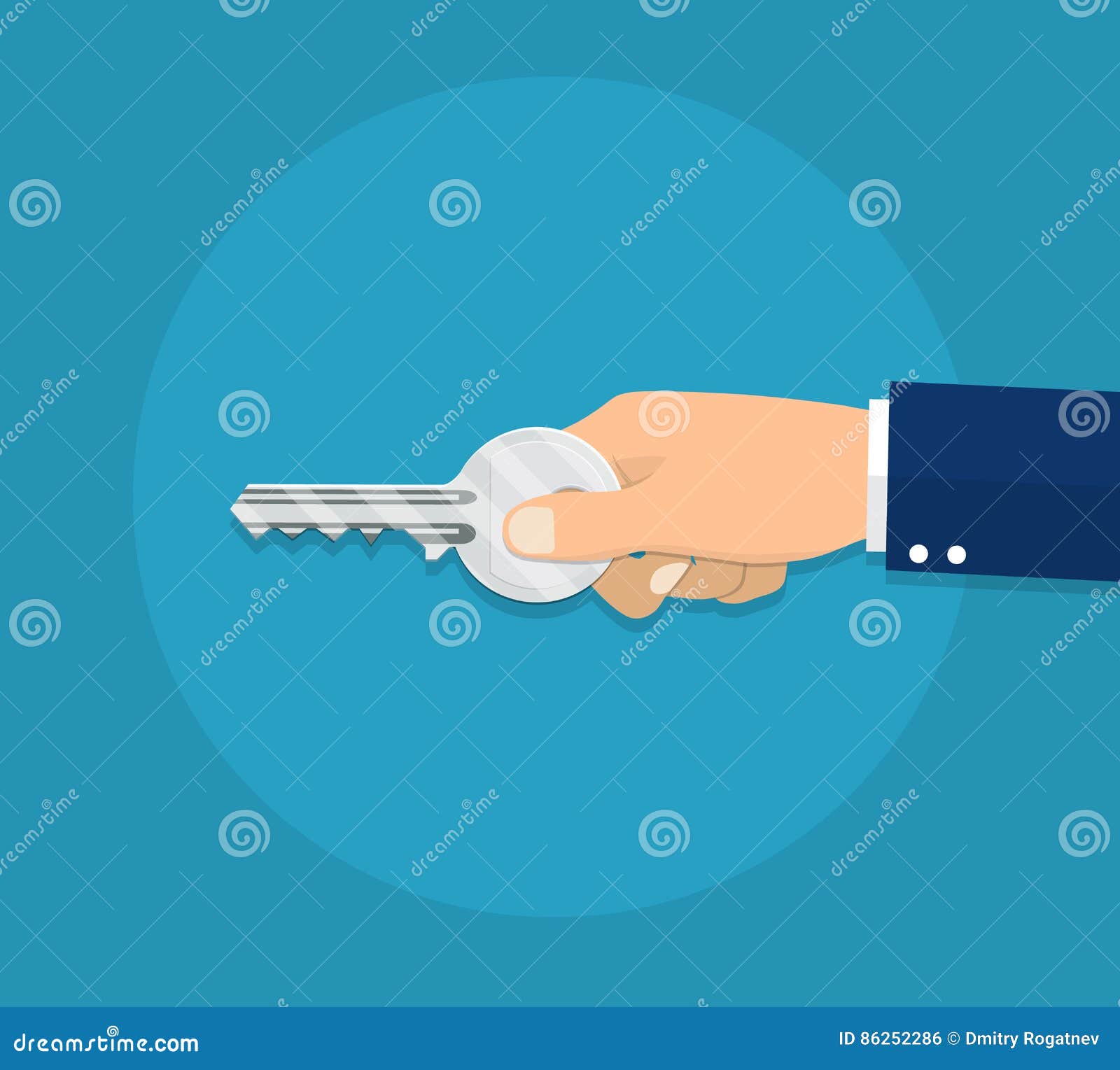 Human hand with key stock vector. Illustration of concept - 86252286