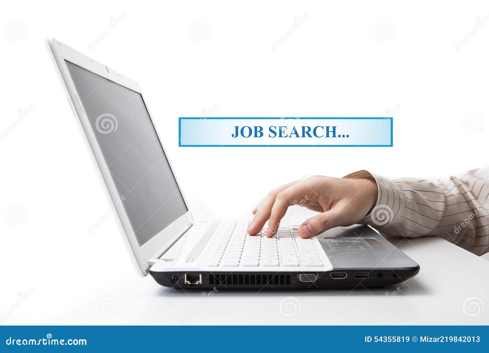 Human Hand on the Keyboard in Search of Work Stock Image - Image of ...