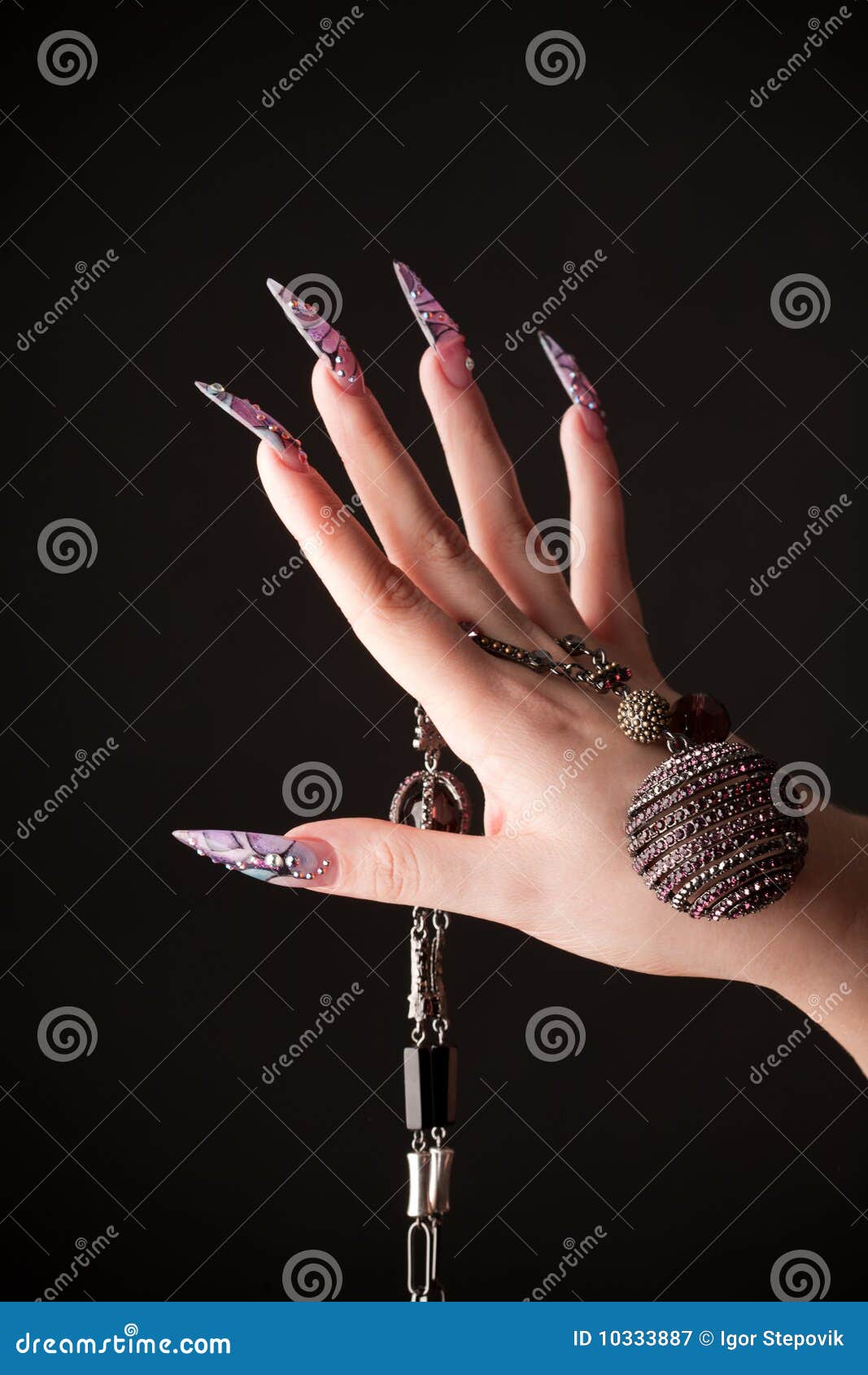 Human Hand with Long Fingernail Stock Image - Image of bijou, body ...