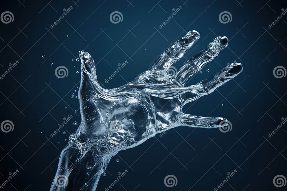 Human Hand Made by Water Splash Stock Photo - Image of color, abstract ...