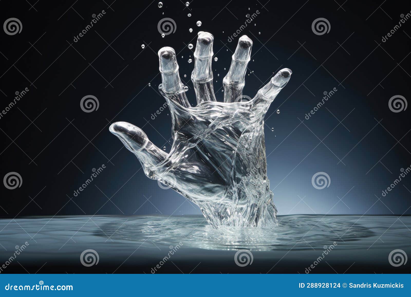 Human Hand Made by Water Splash. Generative AI Stock Illustration ...