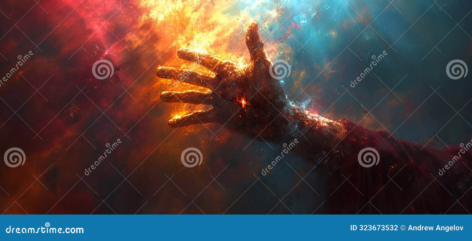Human Hand and Magical Glowing Light Stock Photo - Image of creative ...