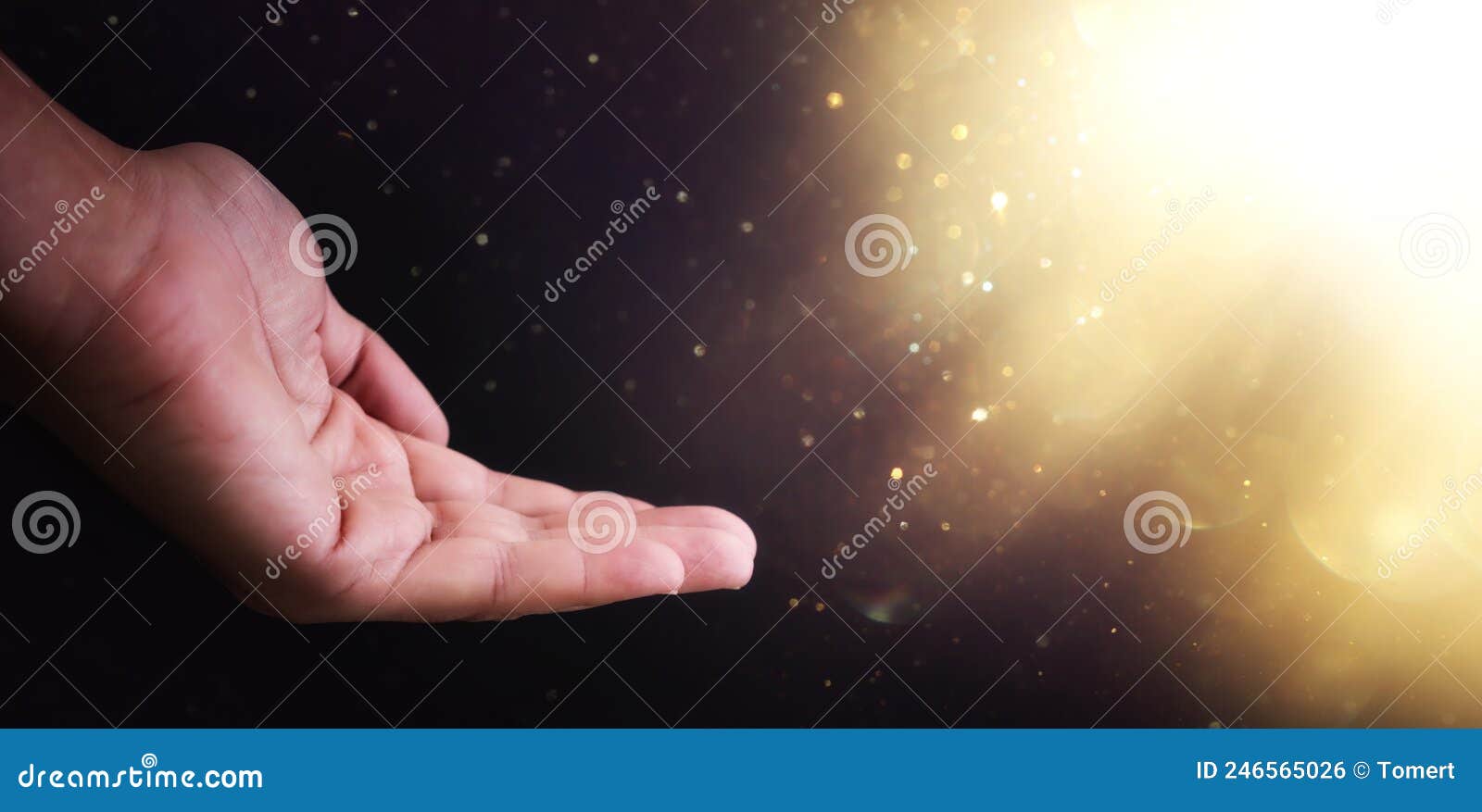 Human Hand and Magical Glowing Light Stock Photo - Image of glow ...