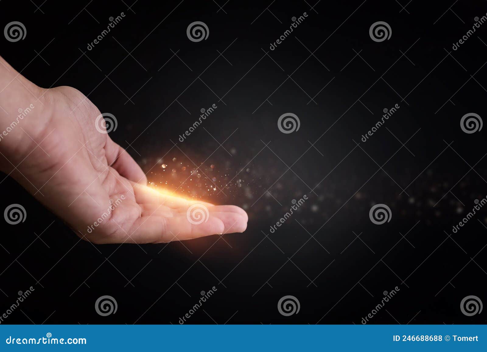 Human Hand and Magical Glowing Light Stock Photo - Image of imagination ...