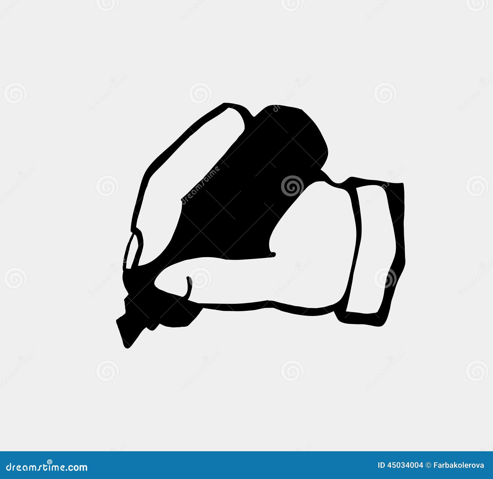 Human Hand with Marker. Doodle Stock Illustration - Illustration of ...