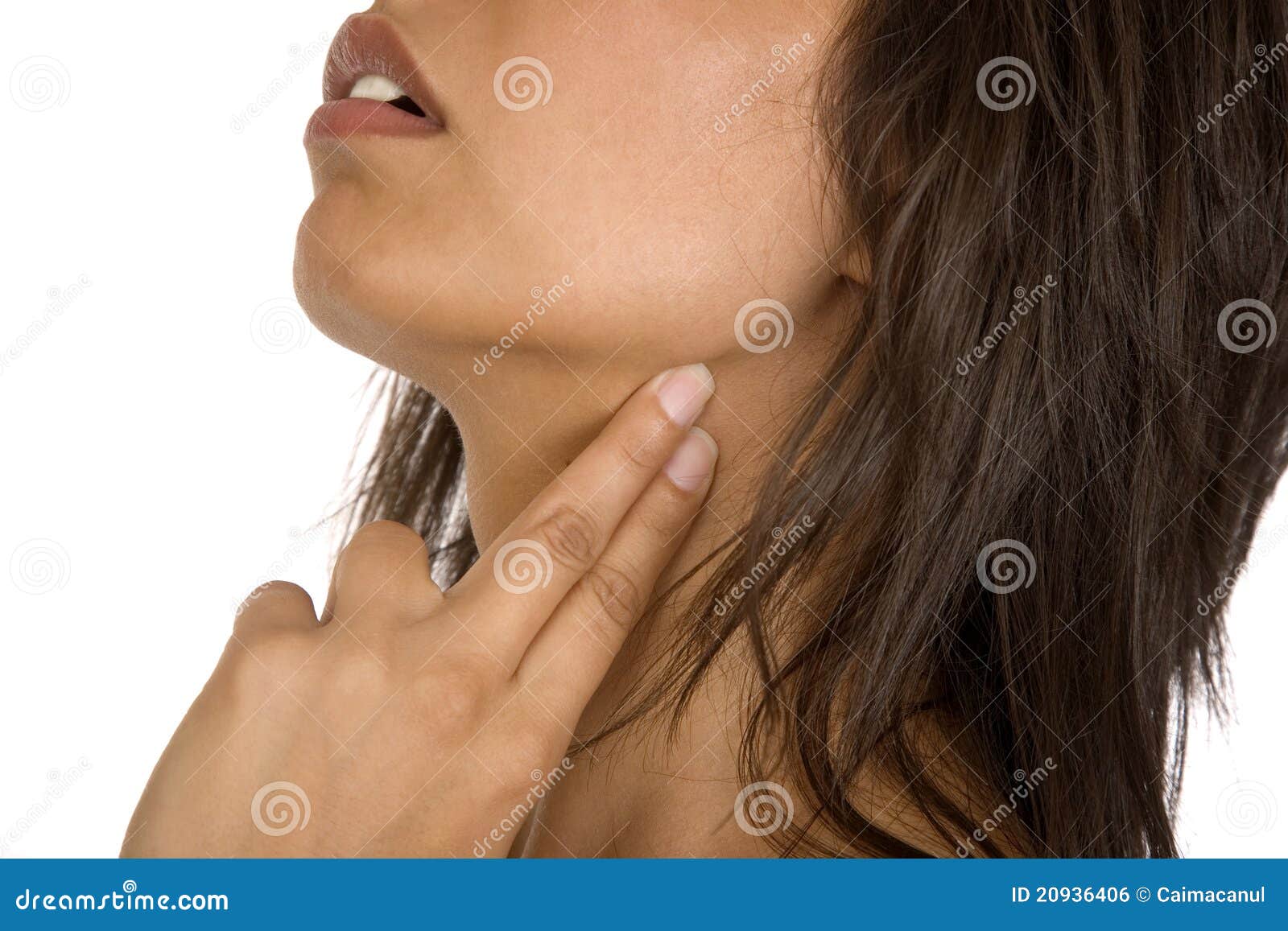 Human Hand Measuring Neck Pulse Stock Photo - Image of emotional ...