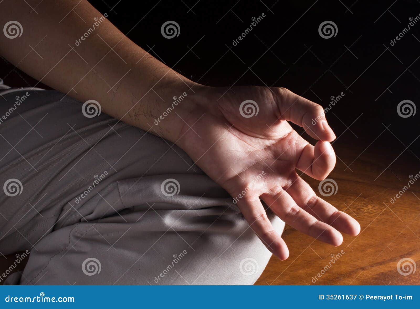 Human Hand in Meditation Posture Stock Image - Image of meditation ...