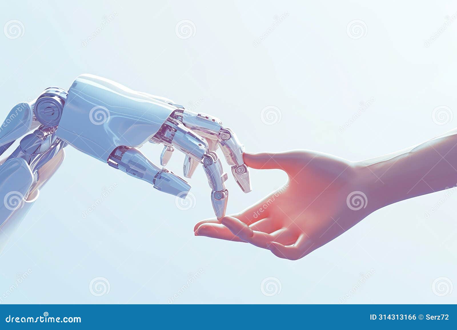 Human Hand Meets Cyberman Android Hand, Comparison of Artificial ...