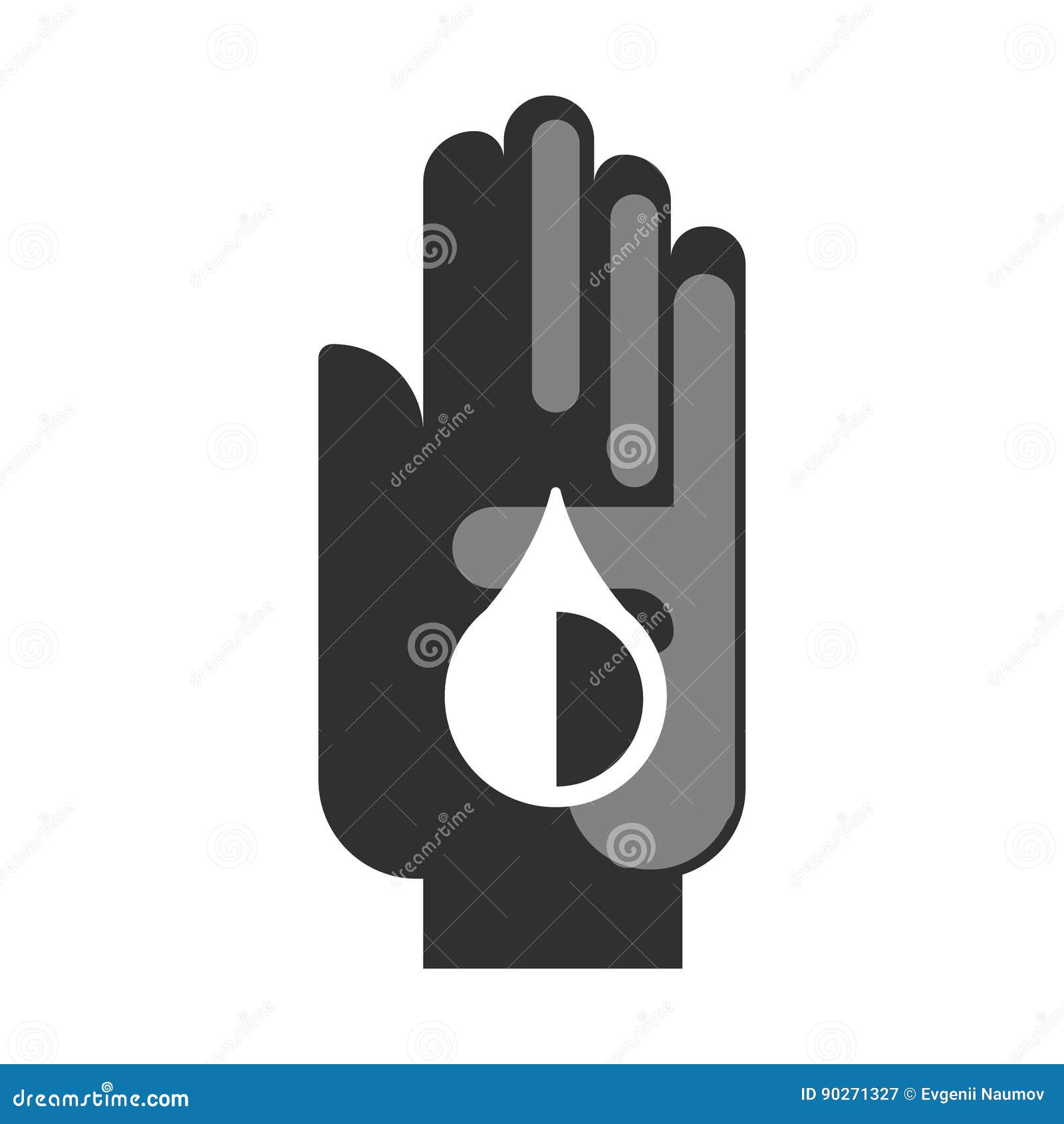 Human Hand with Oil Drop. Flat Vector Illustration Stock Vector ...