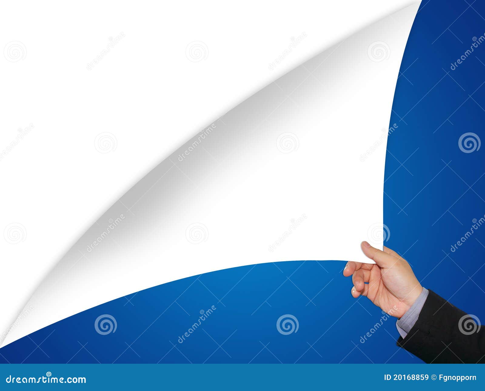 Human Hand Open White Page of Paper Stock Image - Image of space ...
