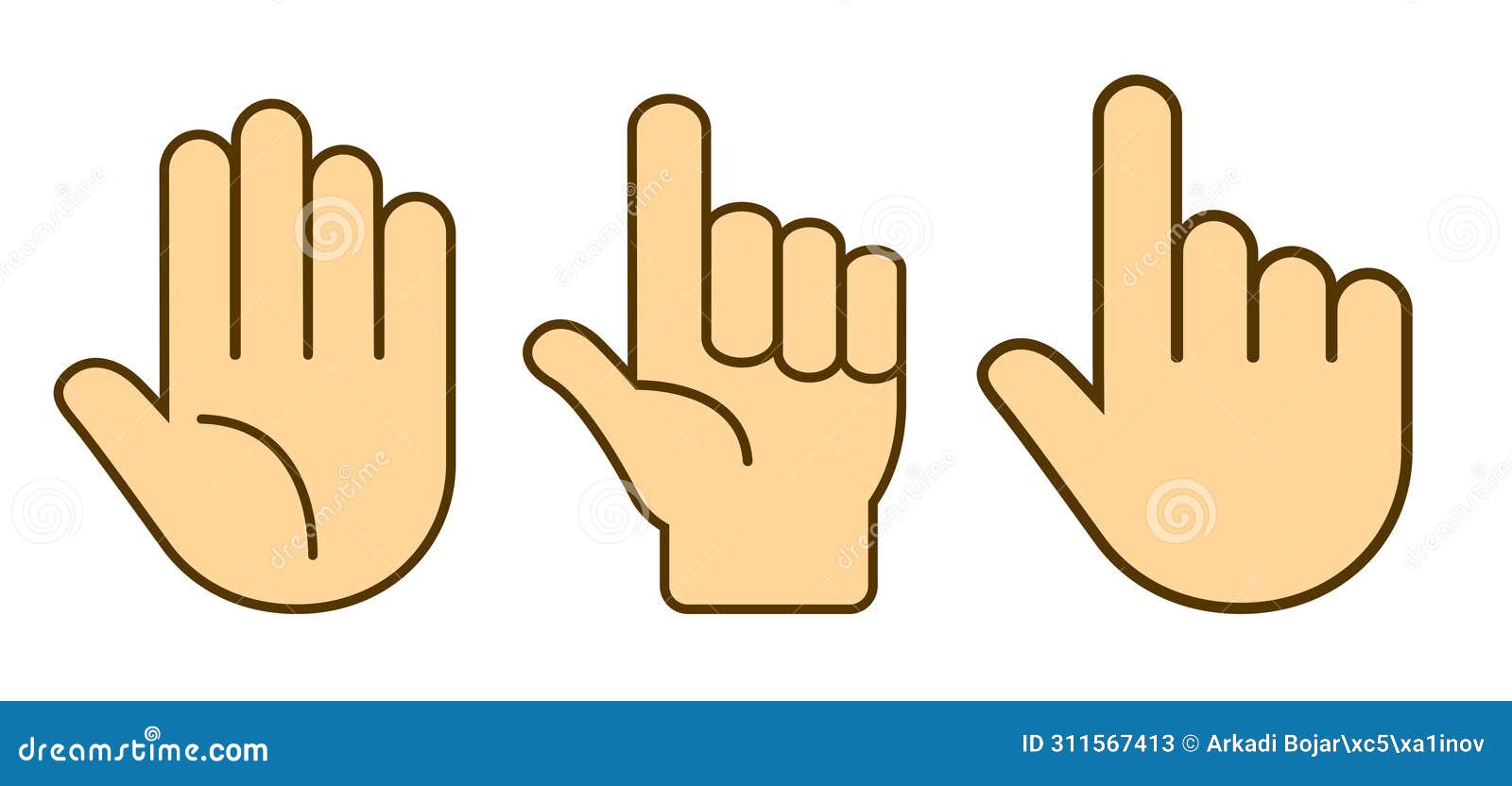 Human Hand Outline Vector Cartoon Stock Vector - Illustration of hand ...