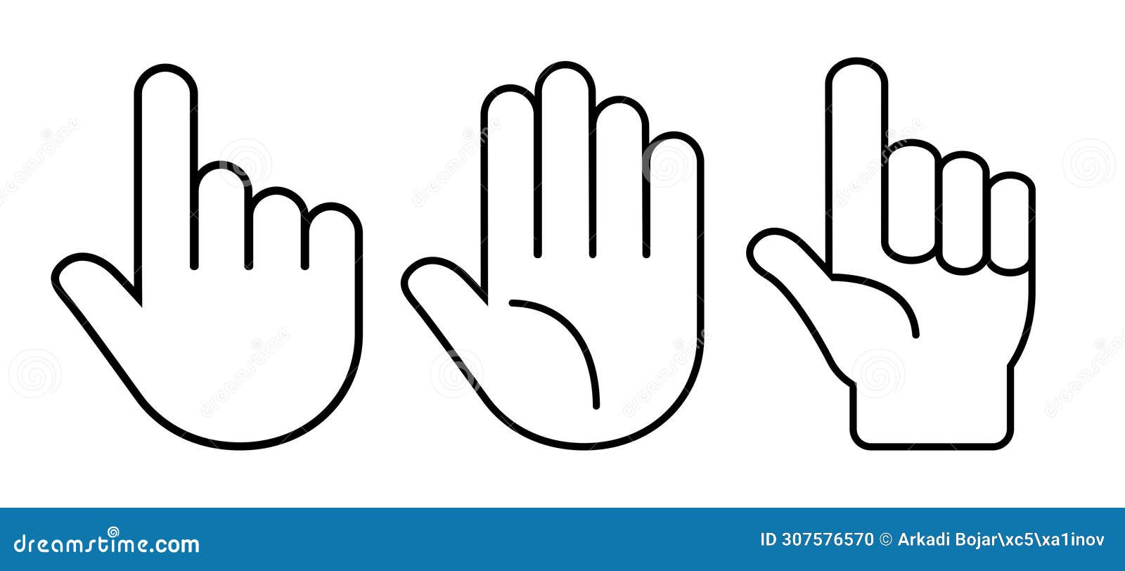 Human Hand Outline Vector Icon Stock Vector - Illustration of cursor ...