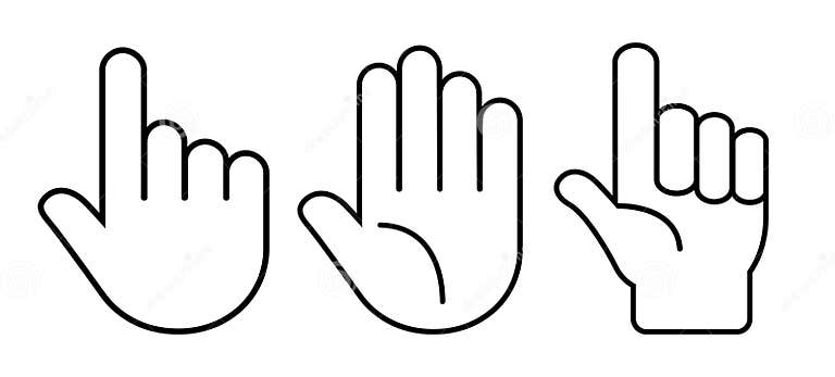Human Hand Outline Vector Icon Stock Vector - Illustration of cursor ...