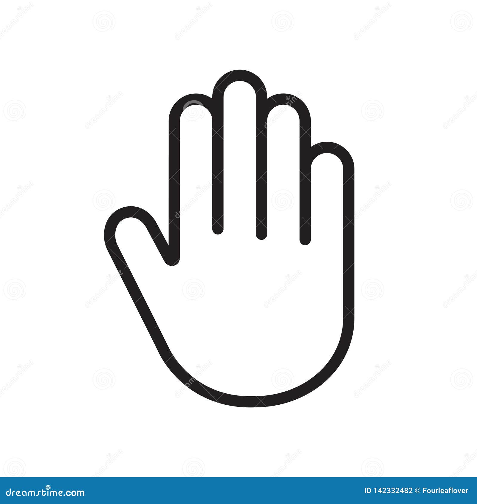 Human hand palm icon stock vector. Illustration of buttons - 142332482