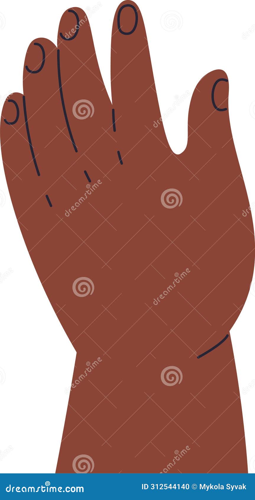 Human Hand Palm stock vector. Illustration of white - 312544140