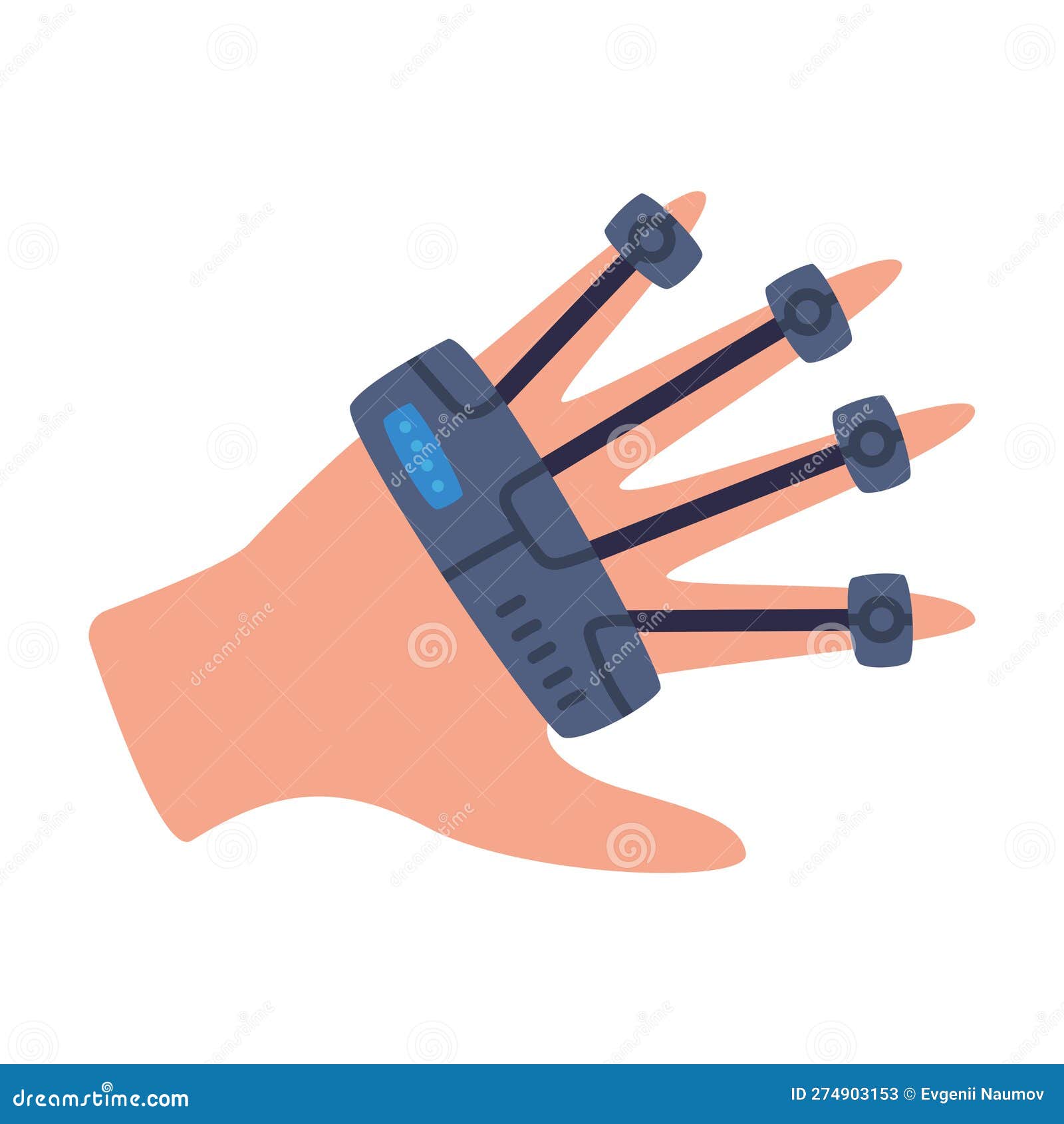 Human Hand Palm with VR Sensor As Future Technology Device Vector ...