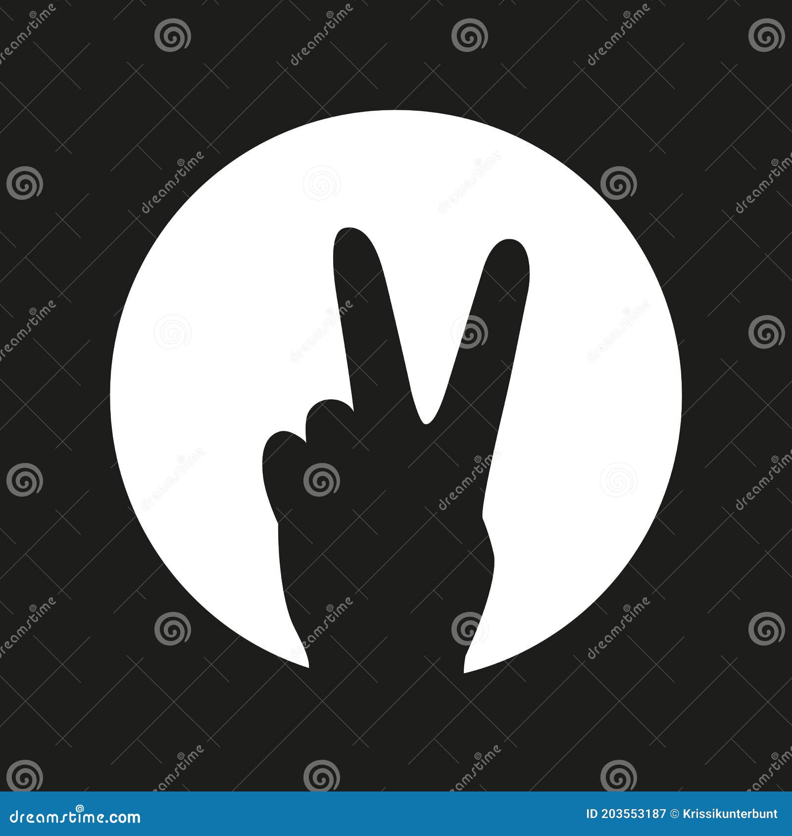 Human Hand Peace Symbol in a Circle Isolated Stock Vector ...