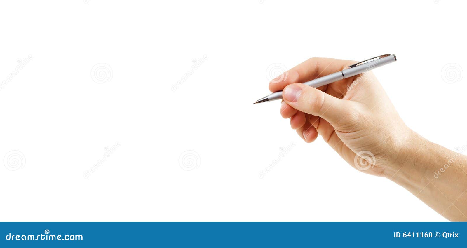 Human hand with pen. stock photo. Image of isolated, empty - 6411160