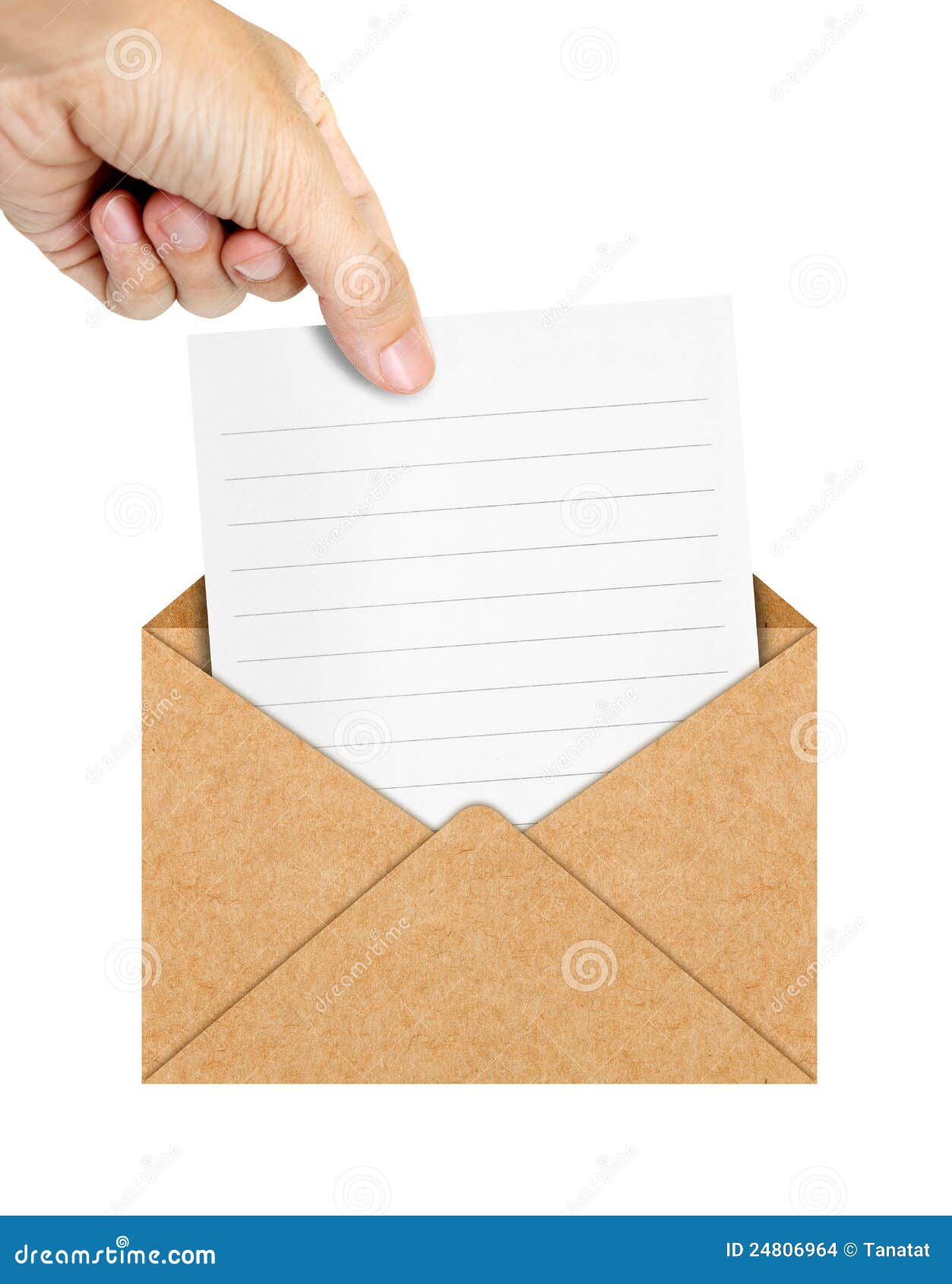 Human Hand Pick the Letter Up from the Envelope Stock Photo - Image of ...