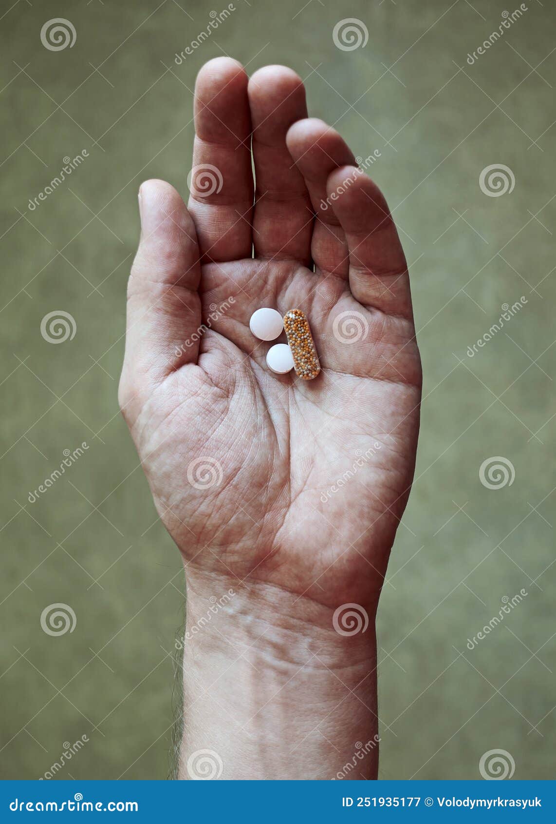Human hand with pills stock image. Image of vitamin - 251935177