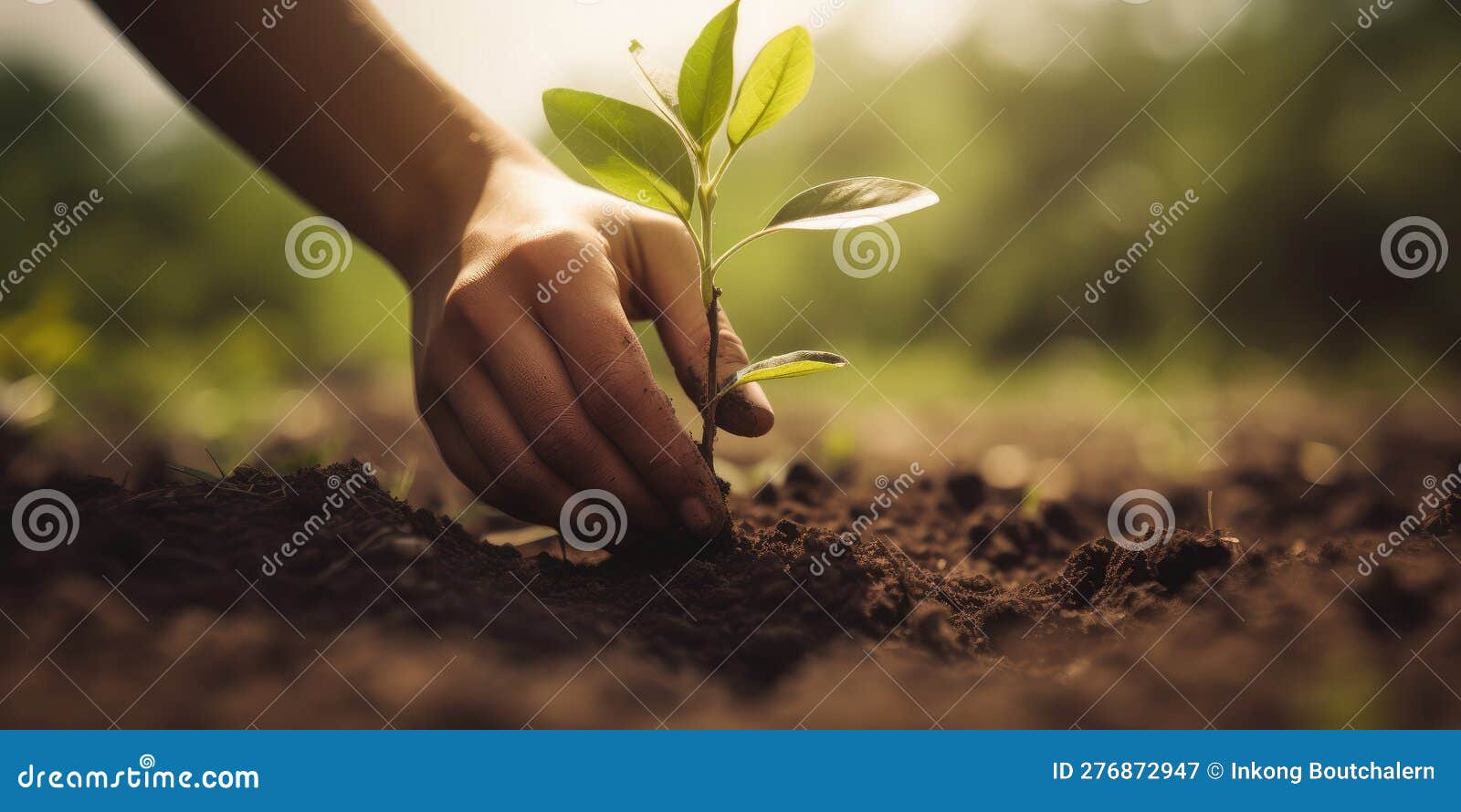 Human Hand Planting a Tree, World Environment Day Concept. Generative ...