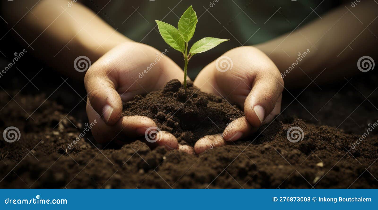 Human Hand Planting a Tree, World Environment Day Concept. Generative ...