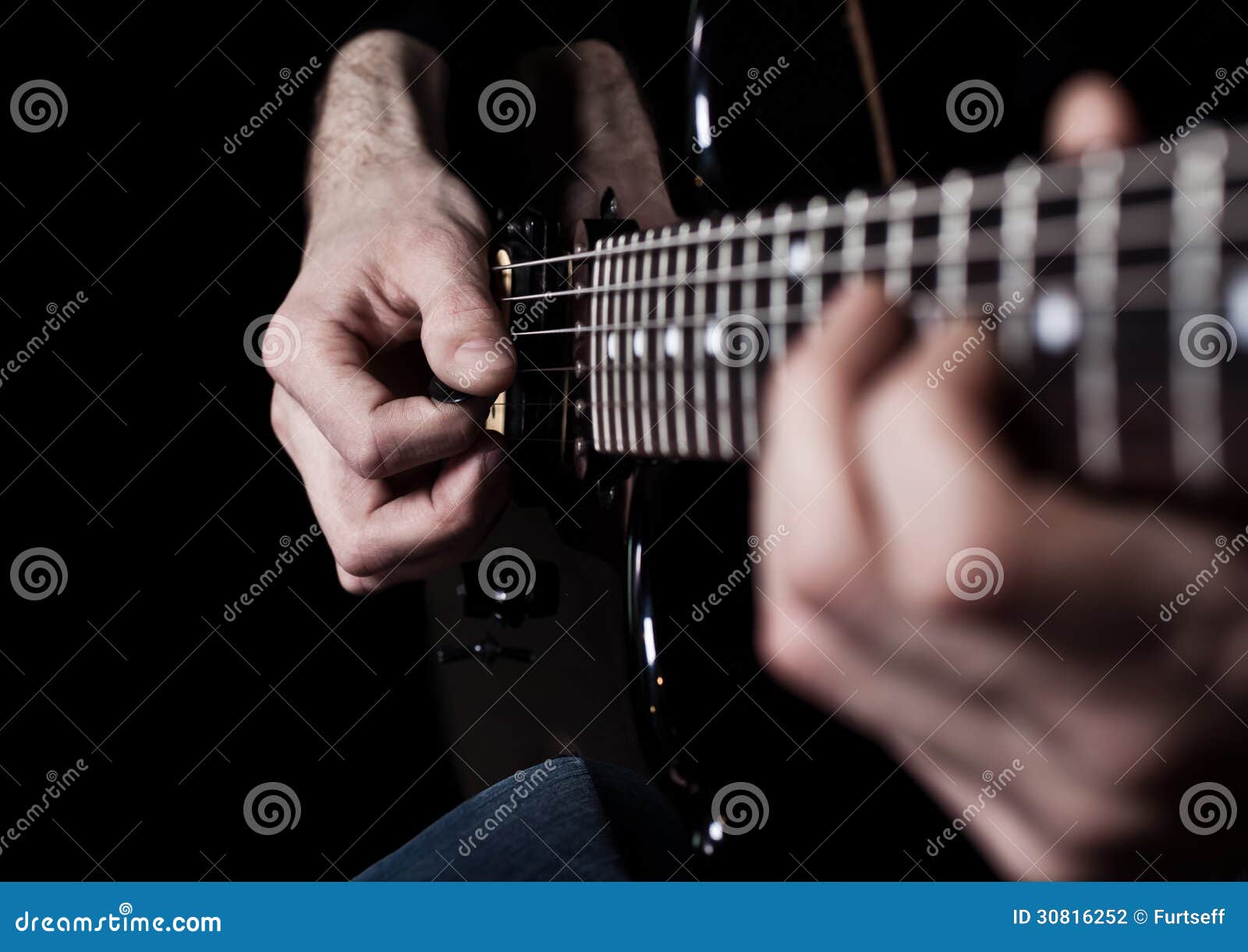 Human Hand Playing an Electric Guitar Stock Photo - Image of macro ...