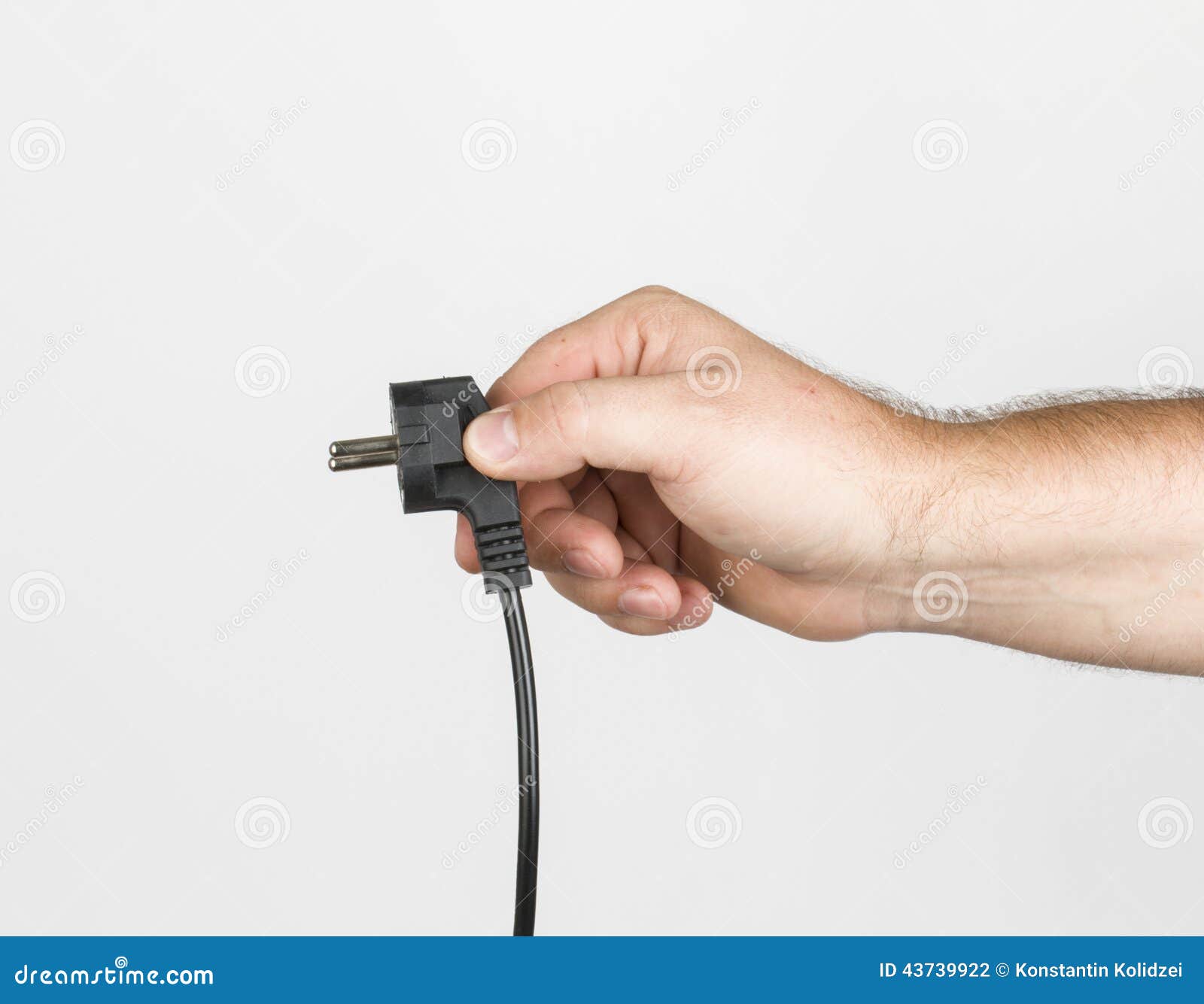 Human hand and plug. stock photo. Image of current, black - 43739922