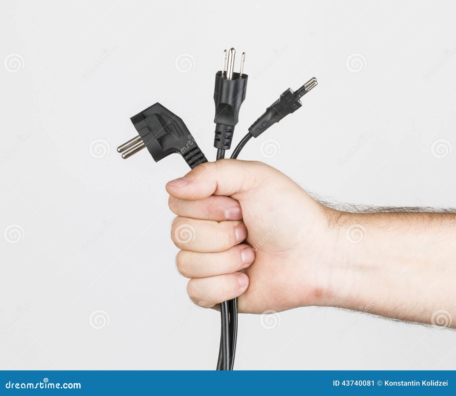 Human hand and plug. stock image. Image of wired, safety - 43740081