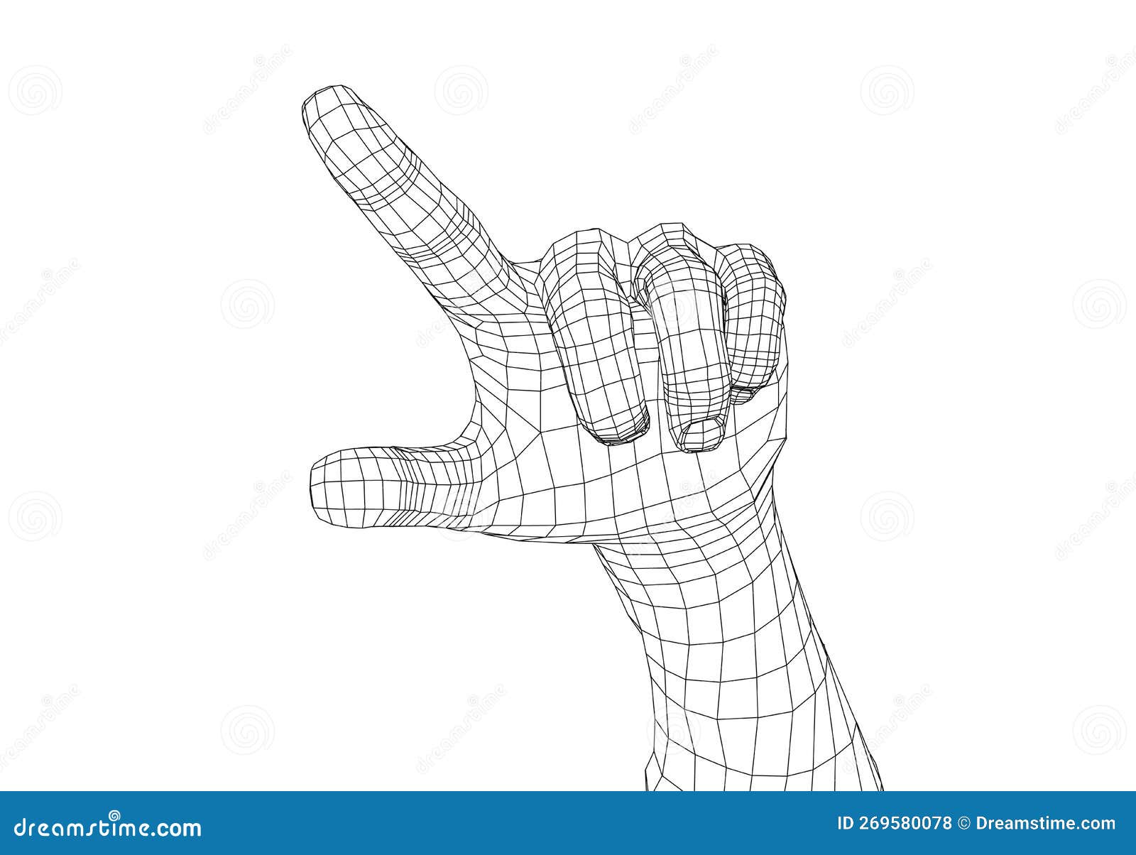 Human Hand Point with Finger Stock Illustration - Illustration of index ...