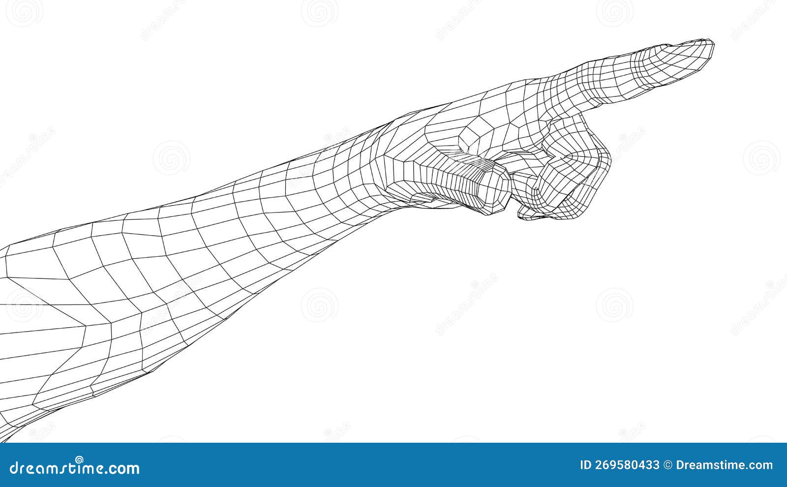 Human Hand Point with Finger Stock Illustration - Illustration of ...