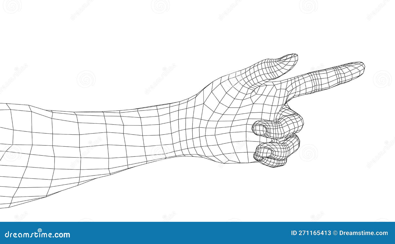 Human Hand Point with Finger Stock Illustration - Illustration of human ...