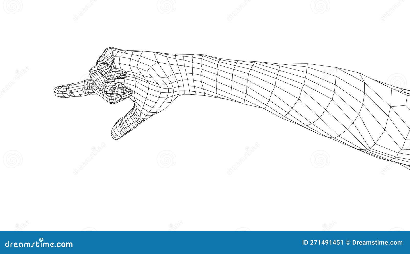 Human Hand Point with Finger Stock Illustration - Illustration of white ...