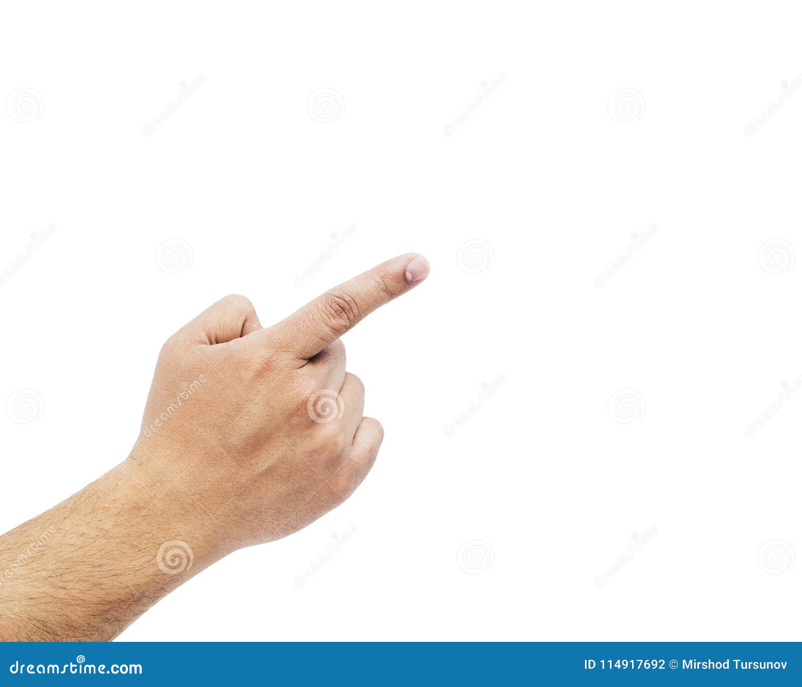 Human Hand Point with Finger Isolated on White Stock Photo - Image of ...