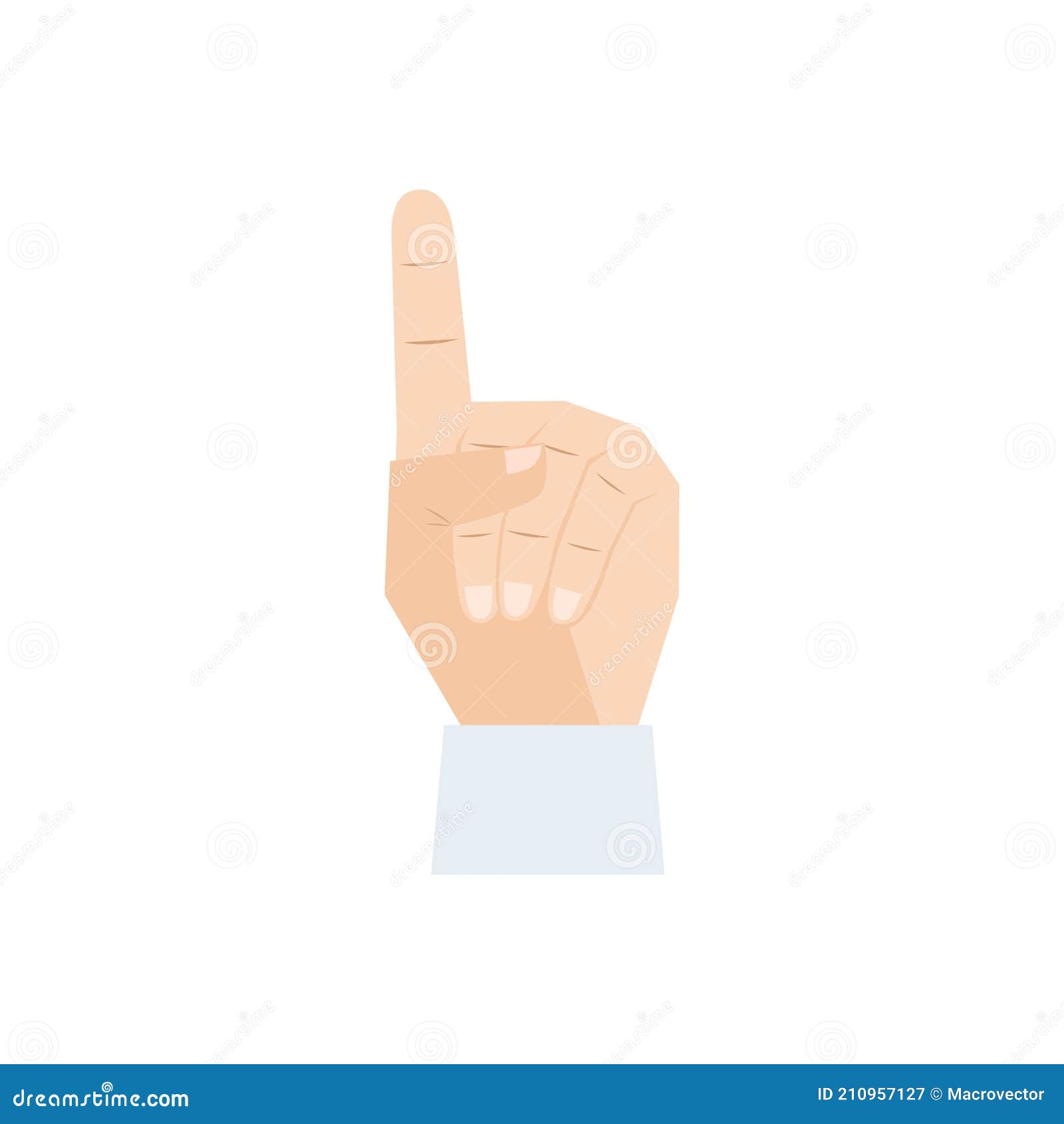 Hand Flat Icon stock vector. Illustration of emblem - 210957127