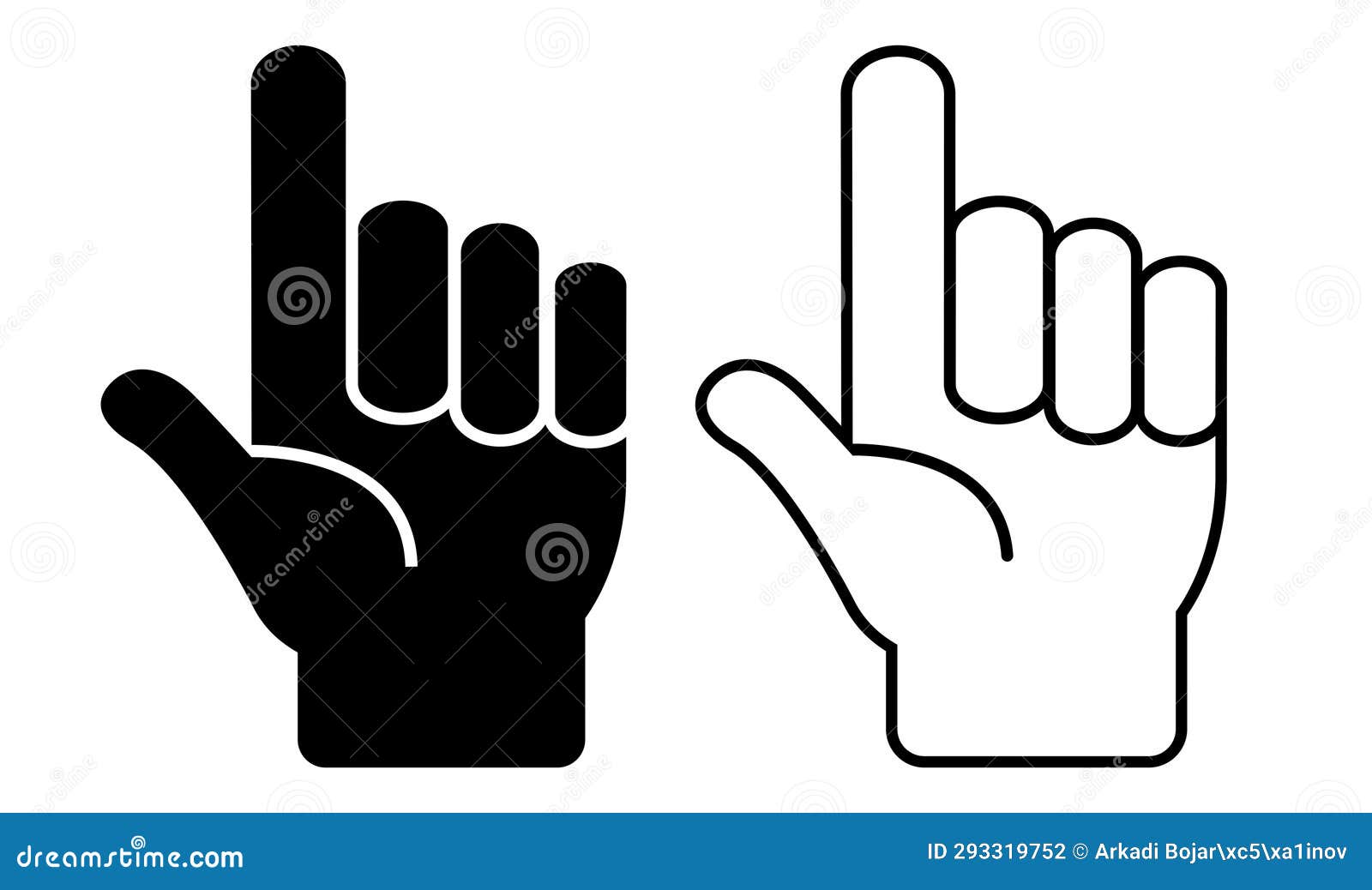 Human Hand with Pointing Finger Vector Icon Stock Vector - Illustration ...